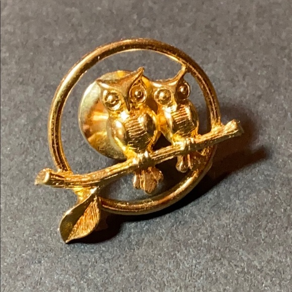 Avon | Jewelry | Vintage Avon Gold 2 Owl On A Branch Lapel Tack Pin ...